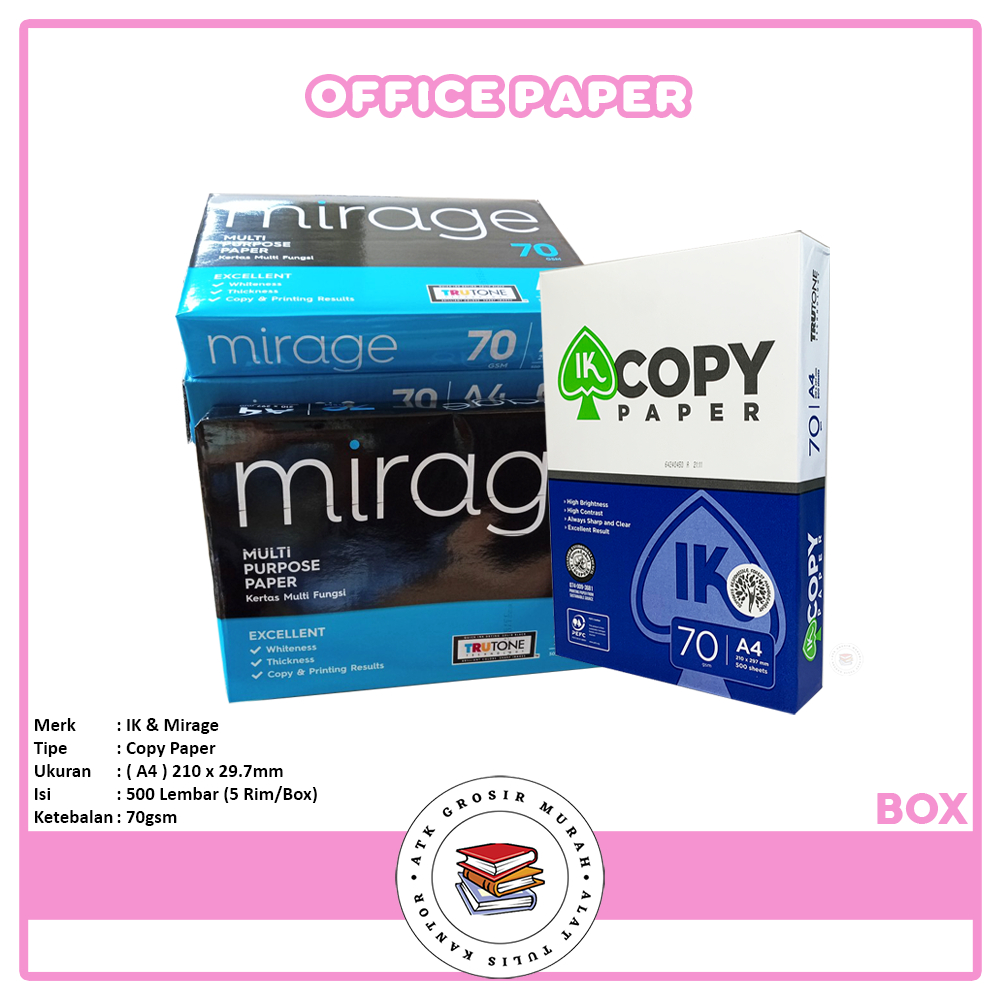 Jual Multi Brand Kertas Foto Copy A4 70 Gr Paper Print - Box | Shopee ...