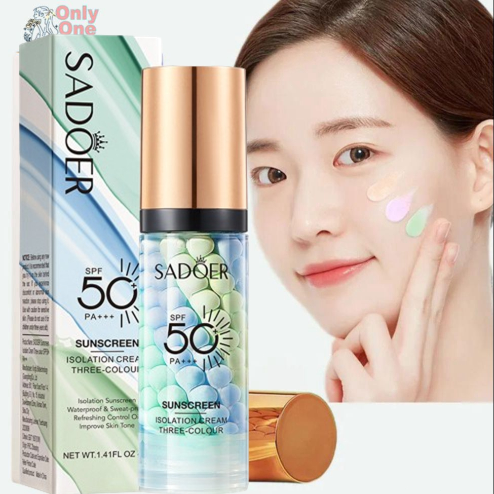 Jual SADOER Three Color Sunscreen SPF 50 PA+++/Sunblock/losion tabir surya anti-UV yang ...