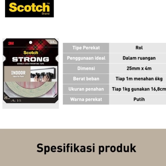 Jual Double Tape 3M Mounting Super Kuat 6,0 kg 25mm | Shopee Indonesia