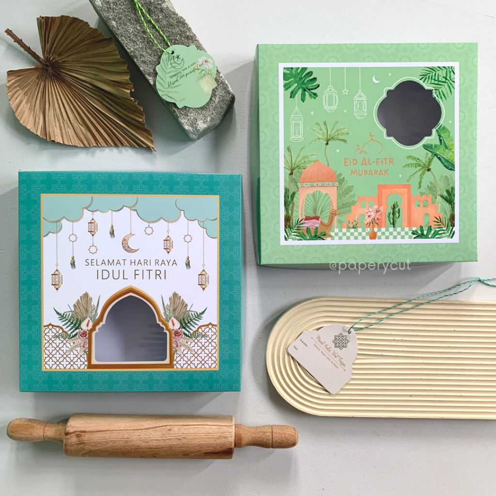 Jual Box Dus Kotak Kue Cookies Toples Lebaran / Idul Fitri 25 x 25 x 5 ...