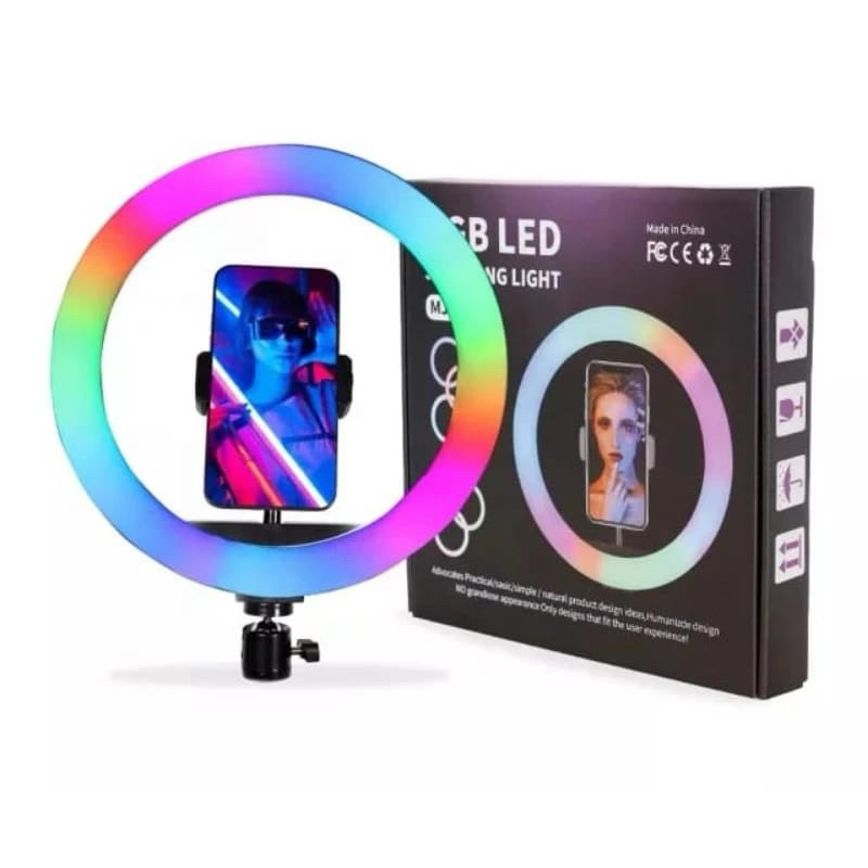 Jual Ringlight RGB Led 33cm Lampu Tiktok youtuber Lampu Selvie | Shopee ...