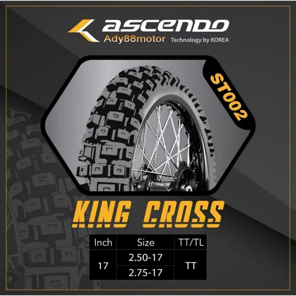 Jual Ascendo Korea Tire Ban Luar KING CROSS ST 002 Ring 17 TubeType | Shopee Indonesia
