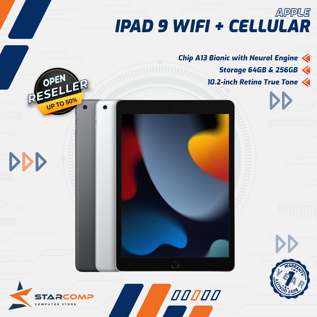 Jual Apple iPad 9 2021 64GB 256GB Wifi + Cellular Gen 9th Garansi Resmi ...