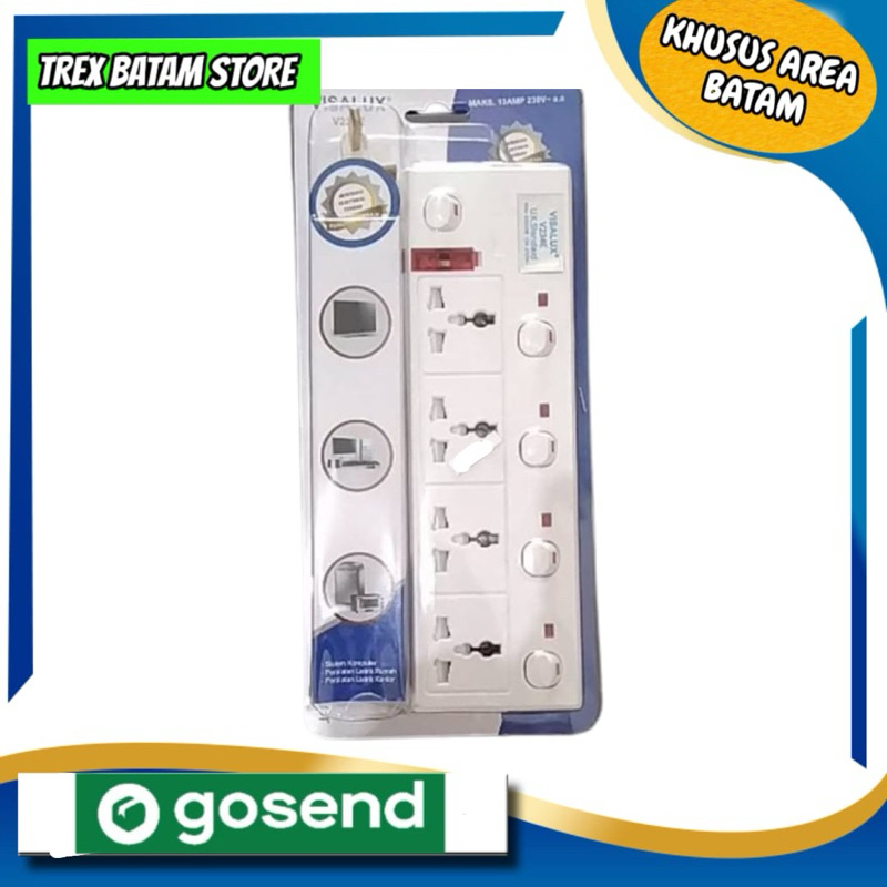 Jual COLOKAN LISTRIK VISALUX V234E 4 LUBANG SWITH ON OFF [ BATAM ...