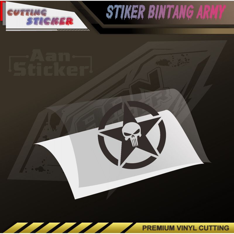 Jual stiker bintang army logo bulat bintang army stiker cutting ukuran ...