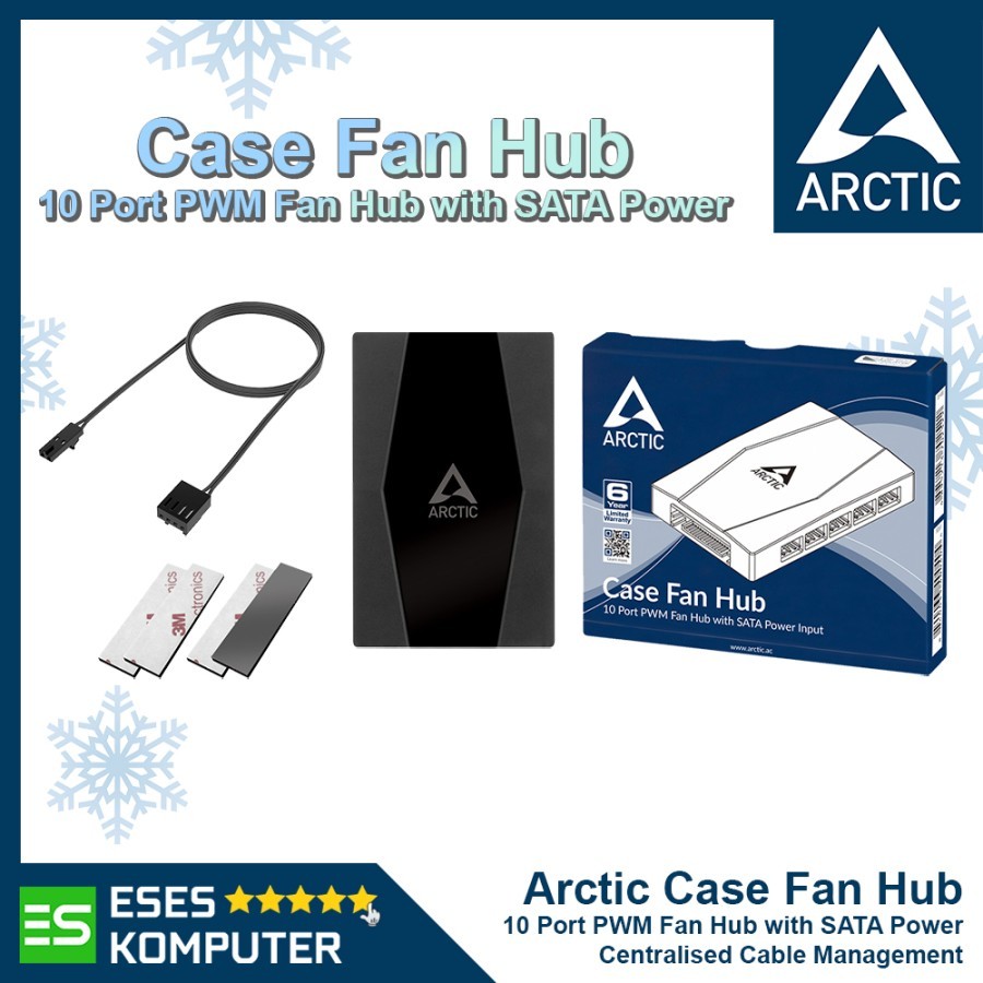 Jual Arctic Case Fan Hub 10-Port PWM Fan Hub with SATA Power | Shopee ...