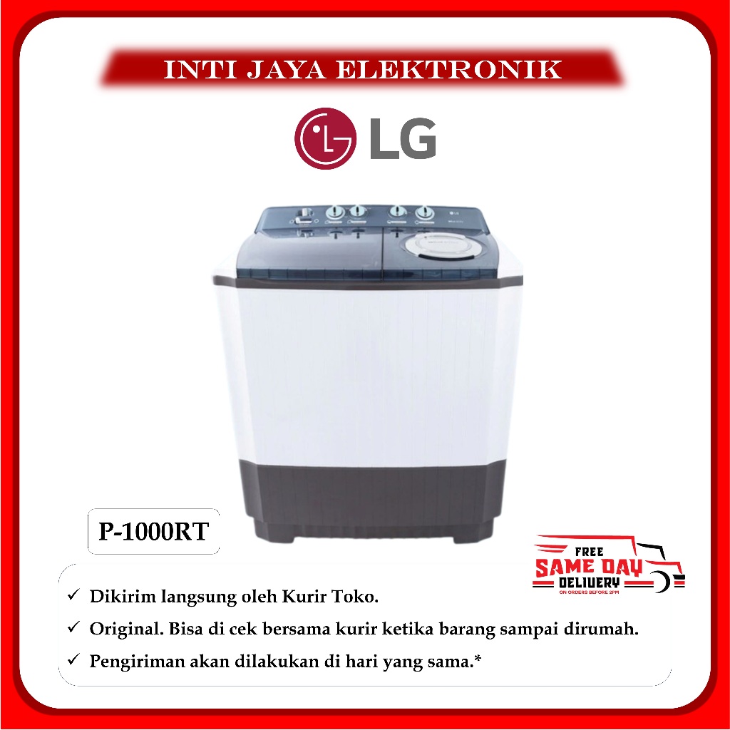 Jual MESIN CUCI LG 10KG 2 TABUNG LG 10 KG P1000RT LG P 1000RT P-1000RT ...