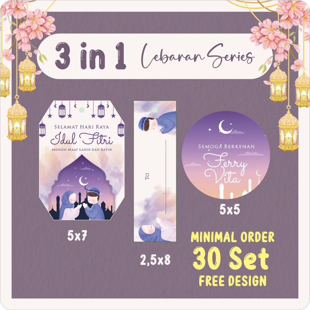 Jual 3 in 1 Hangtag Lebaran Idul Fitri Custom Free Design | Shopee ...