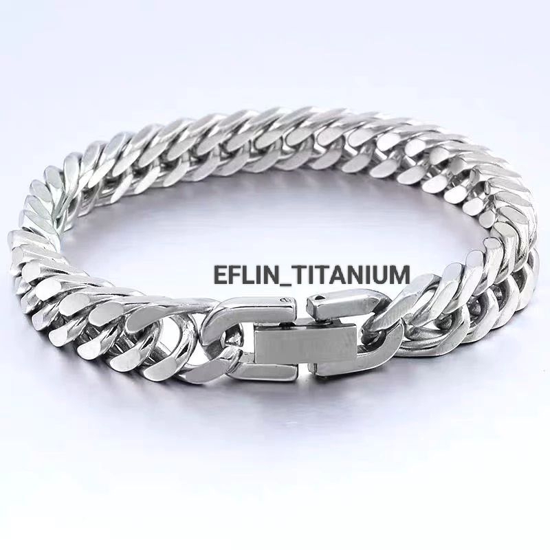 Jual GELANG RANTAI PRIA TITANIUM STAINLESS STEEL MODEL KLIP/GELANG PRIA ...