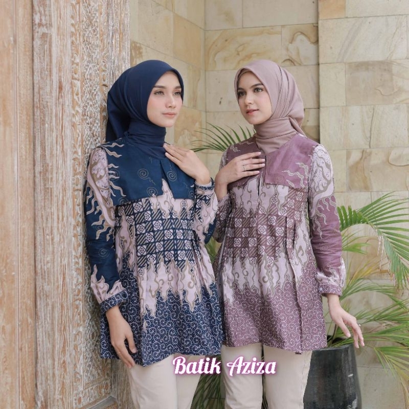 Jual Batik Wanita Modern Lengan Panjang Atasan Batik Blus Cendana by ...