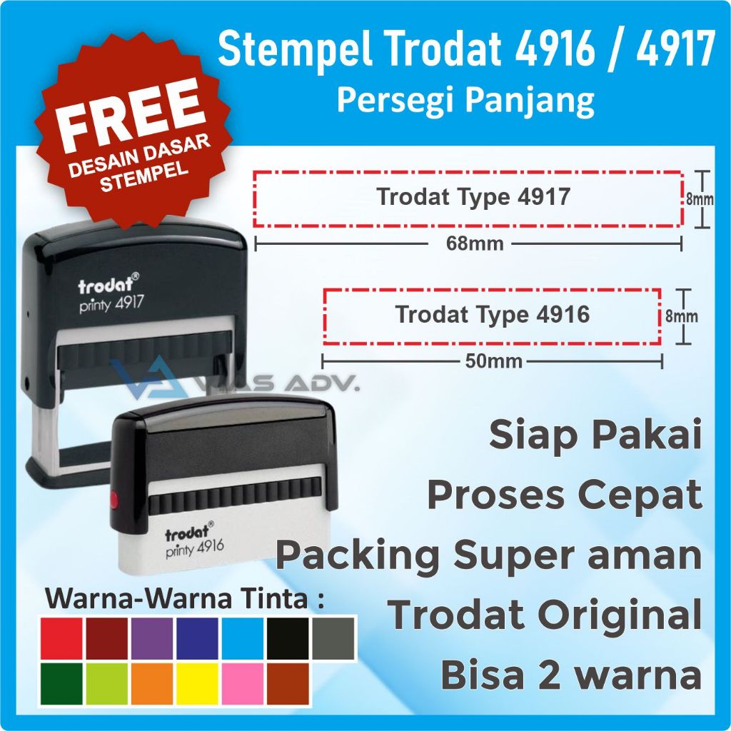 Jual Stempel Praktis Trodat Persegi Panjang Trodat 4916 Trodat 4917 ...