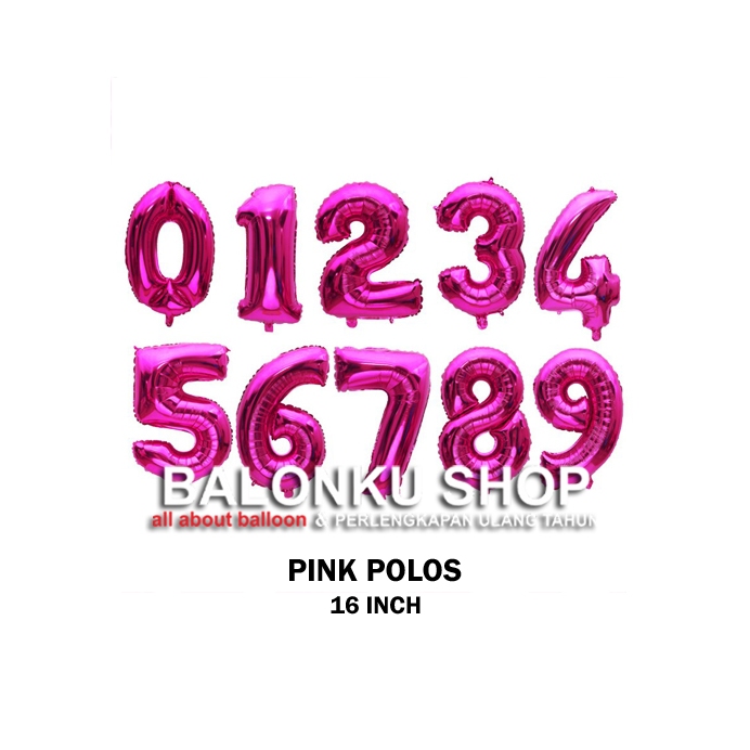 Jual Balon Foil Angka Pink Polos / Balon Angka Pink / Angka | Shopee ...