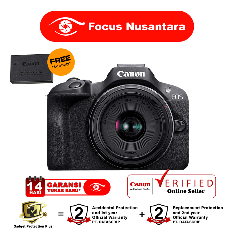 Jual Canon EOS R100 Body / EOS R 100 Kit RF-S 18-45mm Kamera Mirrorless ...