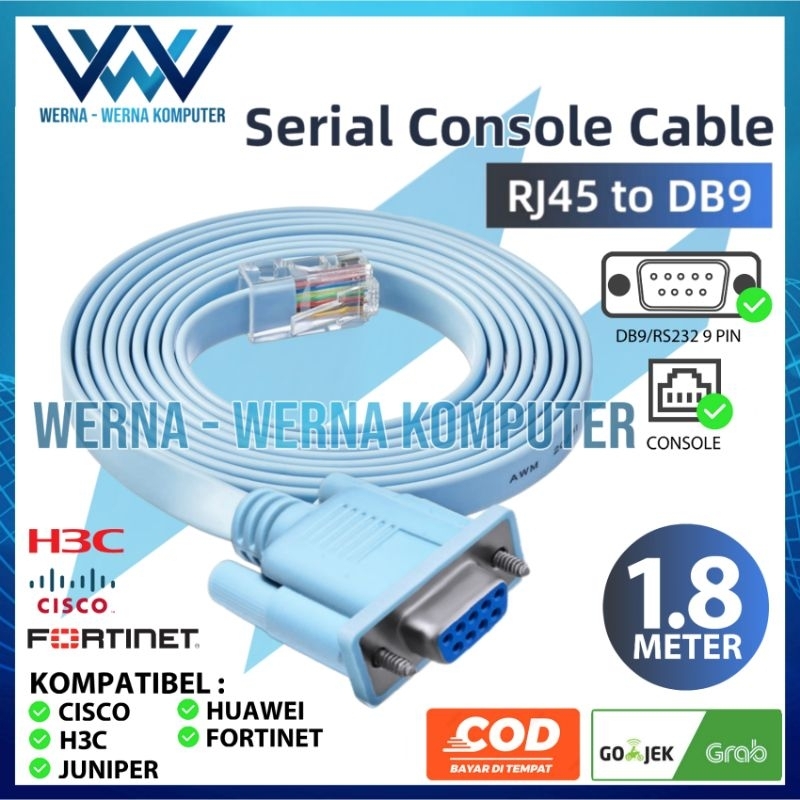 Jual Kabel Serial Console DB9 - RJ45 / Cisco Console Cable / RS232 to ...