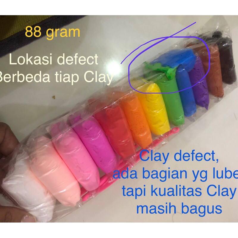 Jual CLAY PUTIH MAINAN ANAK CLAY 36 WARNA CLAY SOFT AIR DRY CLAY ...