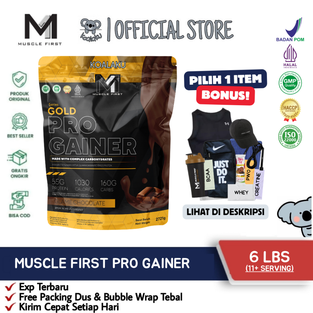 Jual Muscle First Gold Pro Mass Gainer 6lbs 6 lbs 2.7 kg Susu Protein ...