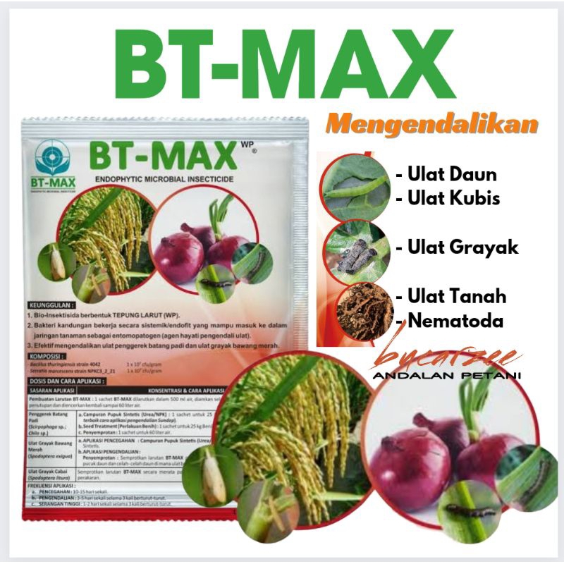 Jual BT MAX Bio Insektisida Hayati Organik Padi Bawang Merah | Shopee ...