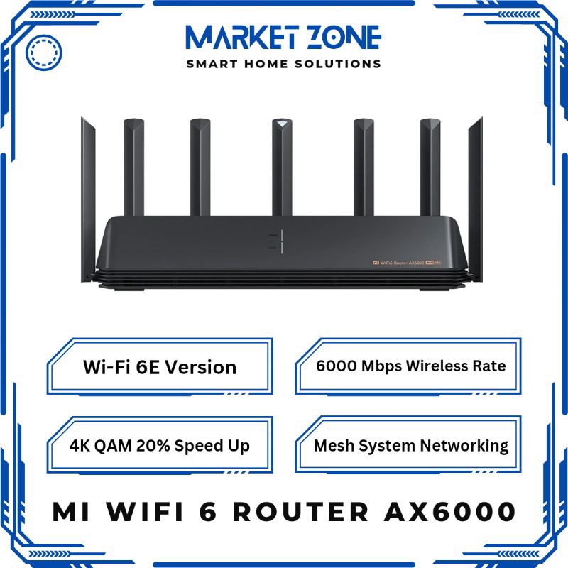 Jual Mi Router AX6000 Wifi 6 6000 Mbps 4K QAM Speed Up 512MB Mesh System | Shopee Indonesia