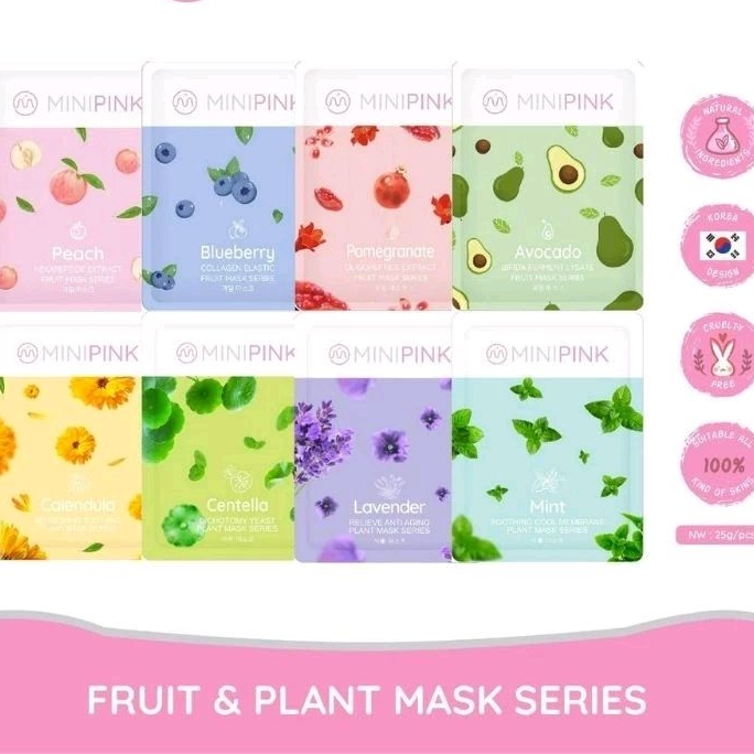 Jual MINIPINK Masker Wajah Korea Sheet Mask Masker Wajah Mini Pink ...
