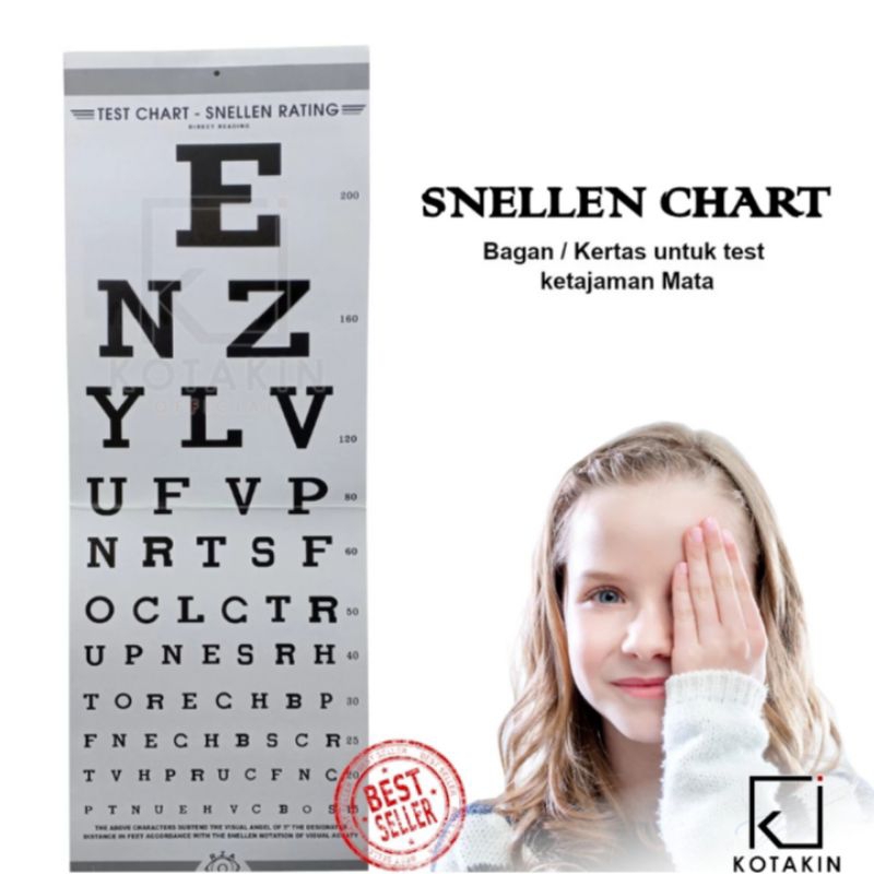 Jual Snellen chart kertas tes mata Tes mata snellen tes rabun kertas ...