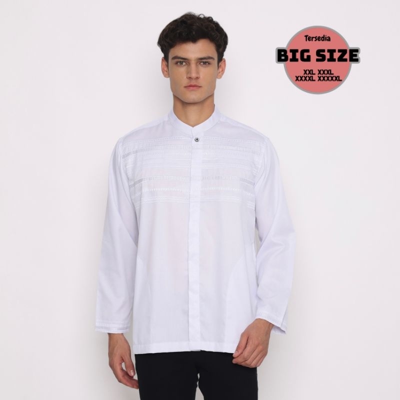 Jual baju koko warna putih lengan panjang ZEE WHITE PANJANG tersedia ...