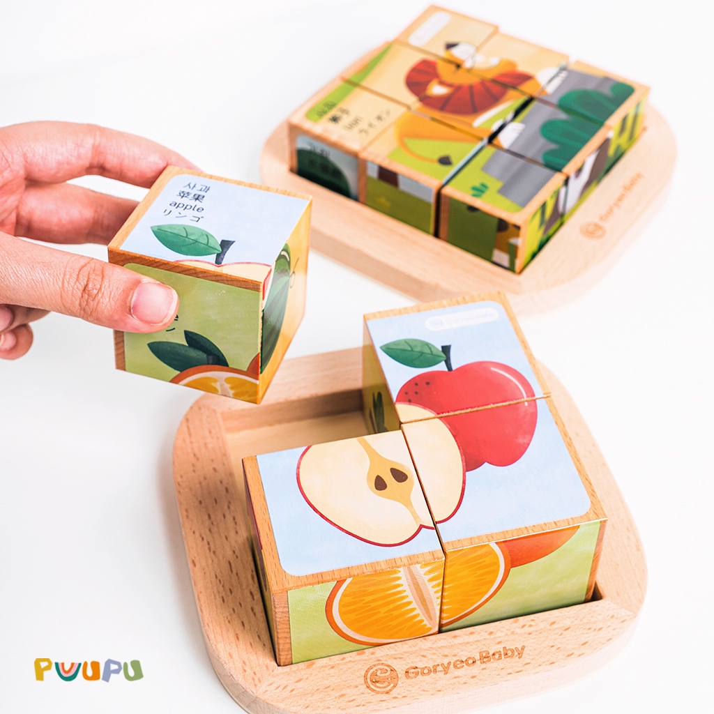 Jual PUUPU KIDS - ANIMAL / FRUIT WOODEN PUZZLE BLOCK - MAINAN PUZZLE ...