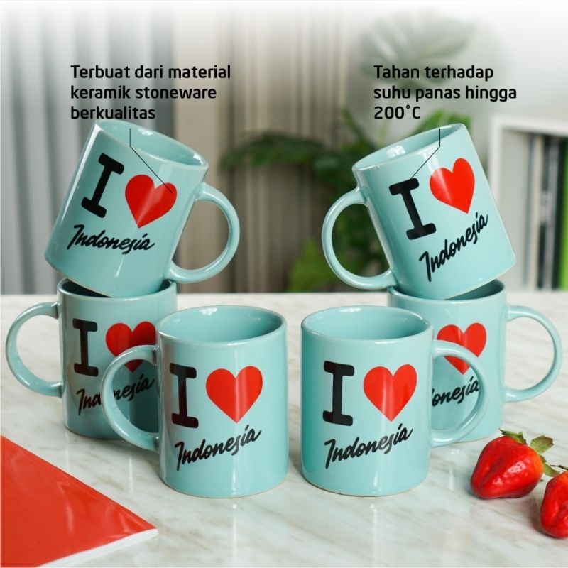 Jual Homeco Mug NK I Love Indonesia | Shopee Indonesia