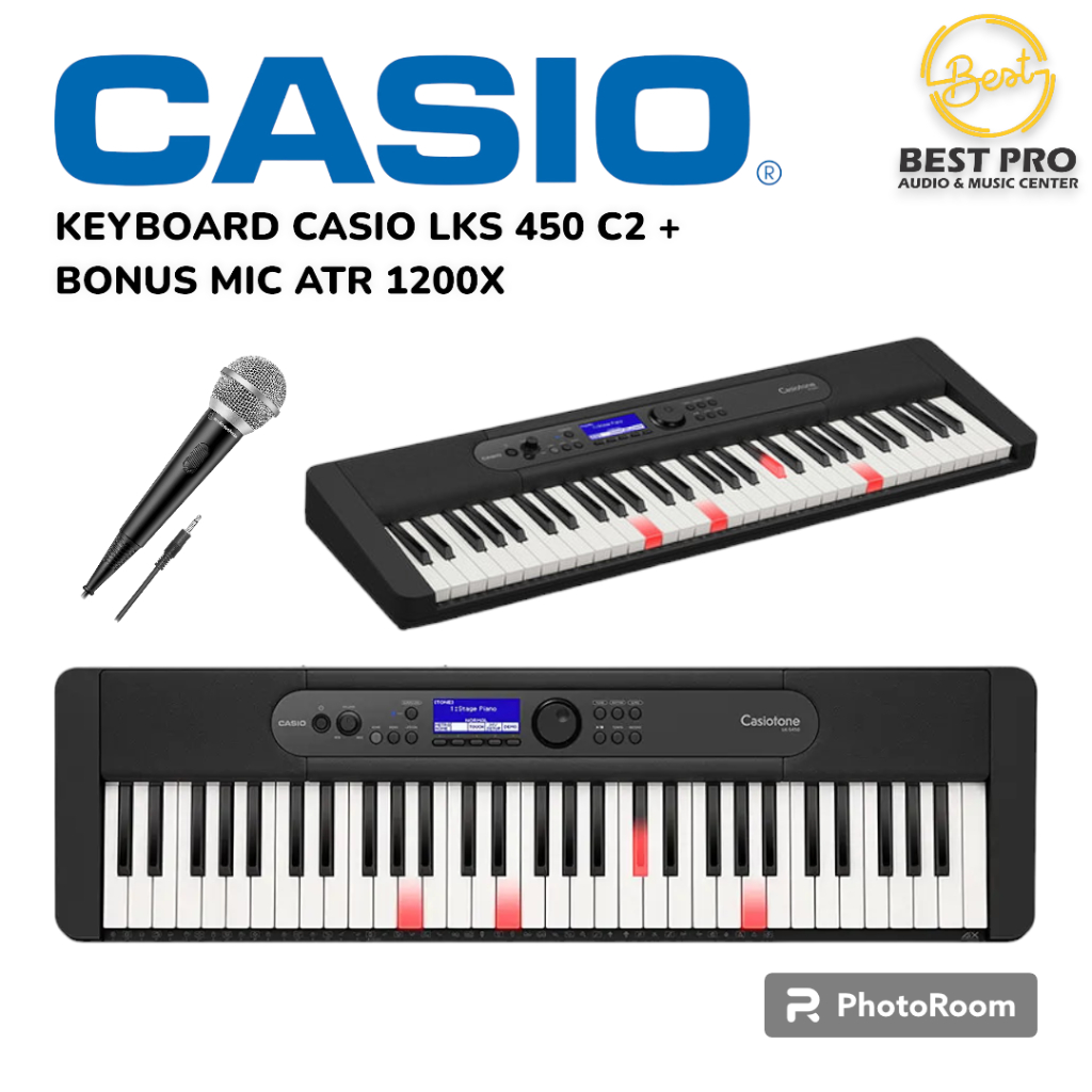 Jual KEYBOARD CASIO LK-S450 C2 + BONUS MIC ATR 1200X | Shopee Indonesia