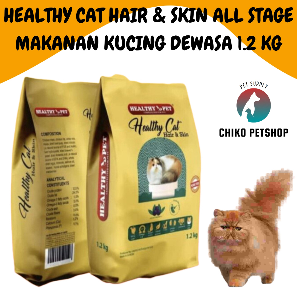 Jual HEALTHY HAIR & SKIN Makanan Kucing All Stage Dry food Freshpack 1. ...