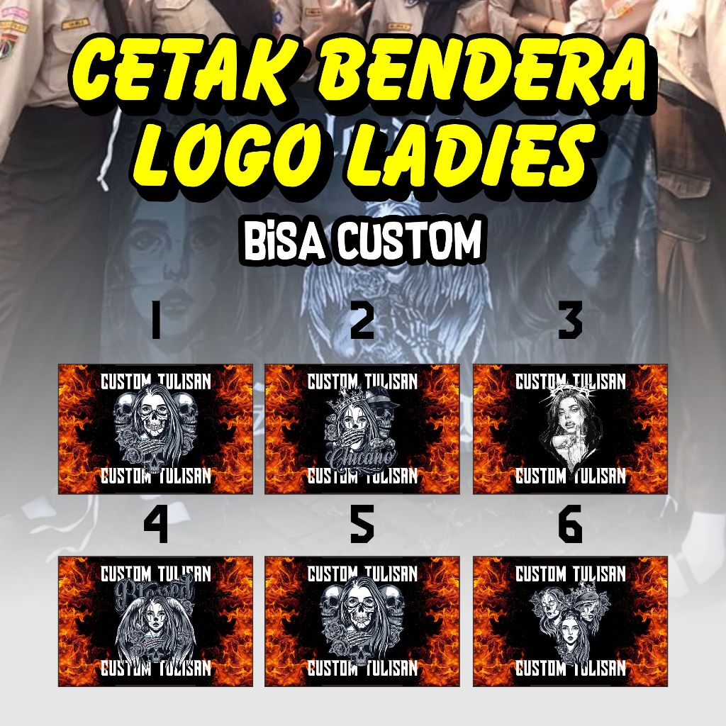 Jual CETAK BENDERA LOGO LADIES (BISA CUSTOM GAMBAR atau LOGO) FREE ...