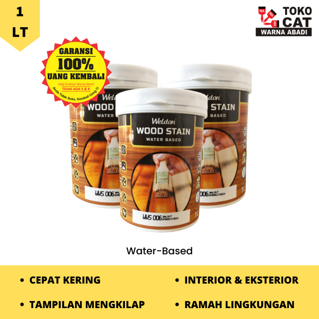 Jual CAT POLITUR KAYU WELDON WOODSTAIN 1 LITER | Shopee Indonesia