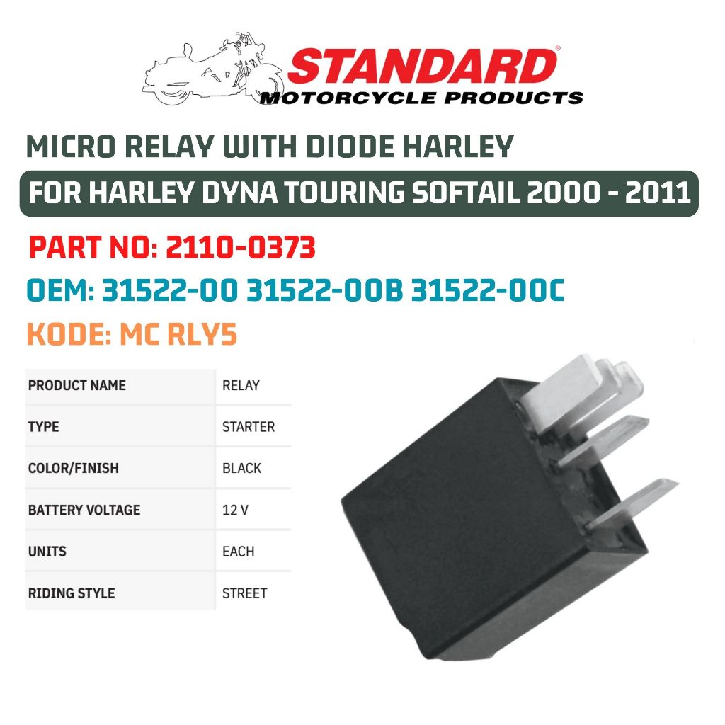 Jual MICRO RELAY WITH DIODE FOR HARLEY DYNA TOURING SOFTAIL 00-11 2110 ...