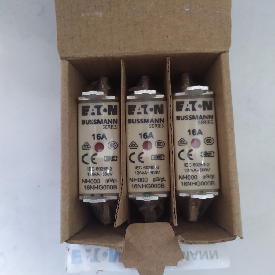 Jual Fuse 16NHG000B 16A 500V 120KA Original Eaton Bussmann Fuse ...