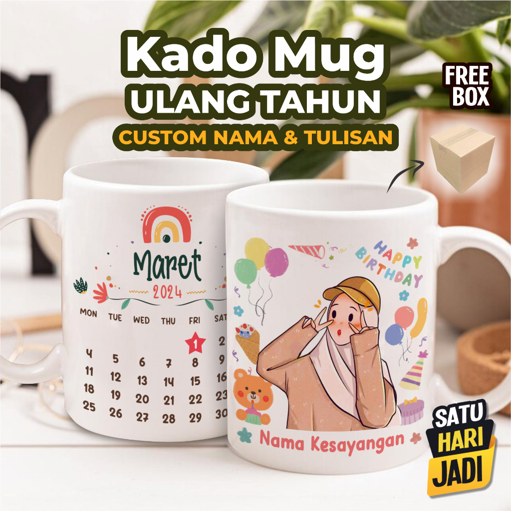 Jual Souvenir Ulang Tahun Anak Gelas Mug Custom Nama Premium kado ...