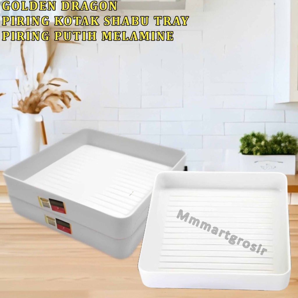 Jual Golden Dragon / Piring Kotak Shabu Tray / Piring Putih Melamine ...
