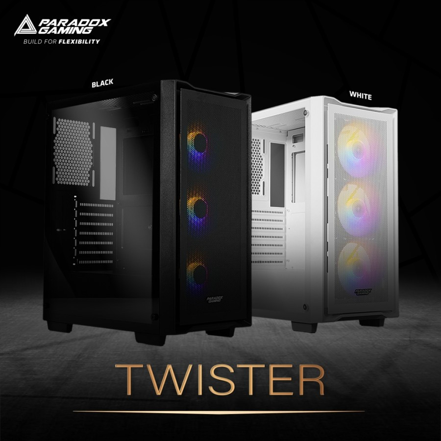 Jual Casing Komputer Paradox Gaming Twister V2 ATX Free 3Fan RGB ...