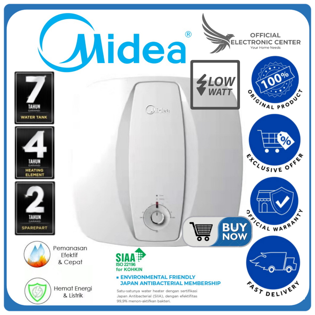 Jual MIDEA WATER HEATER D10-02VA 02VA PEMANAS AIR LISTRIK MIDEA 10L SUPER LOW WATT ANTI BAKTERI ...