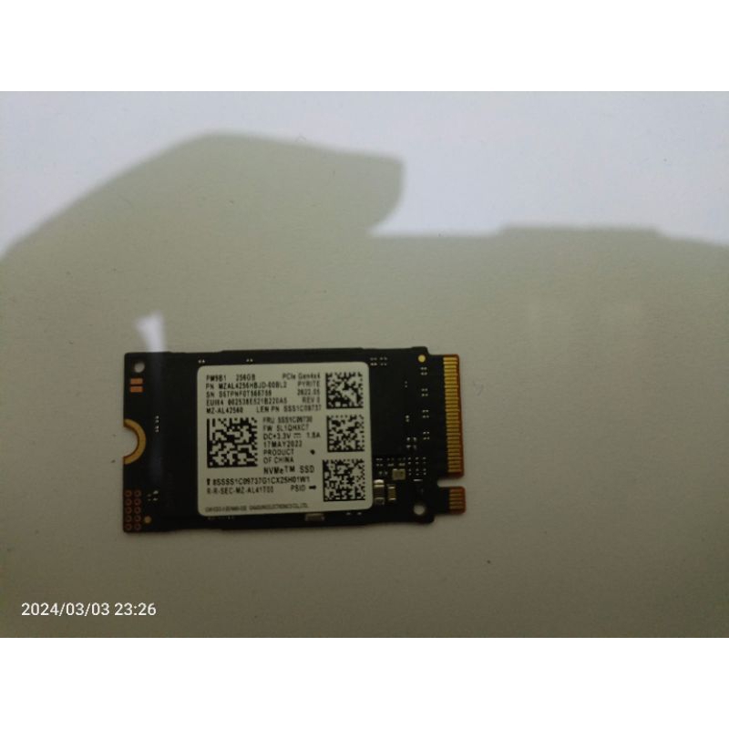 Jual SSD M2 SATA Nvme Gen 4 - 256GB samsung Lepasan Laptop Baru ...