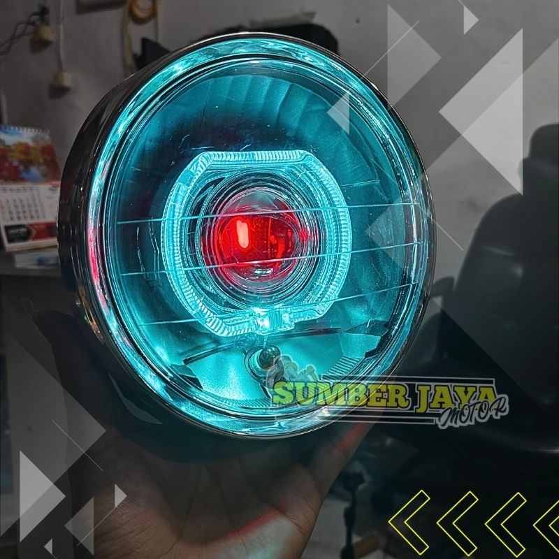Jual reflektor lampu depan titev tiger revo semi biled ice blue ...