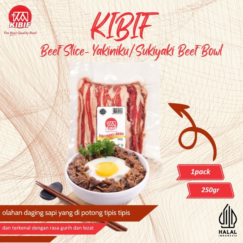 Jual KIBIF Beef Slice - Yakiniku / Sukiyaki Beef Bowl 250gr | Shopee ...