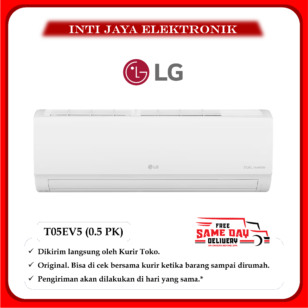 Jual AC LG 0.5 PK DUAL INVERTER 1/2 PK WATT CONTROL T05EV5 0,5PK 0.5PK ...