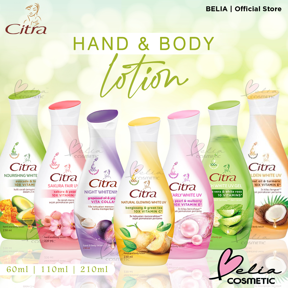 Jual [ BELIA ] CITRA Hand & Body Lotion 60ml | 110ml | 210ml | Pearly Glow UV | Bengkoang ...