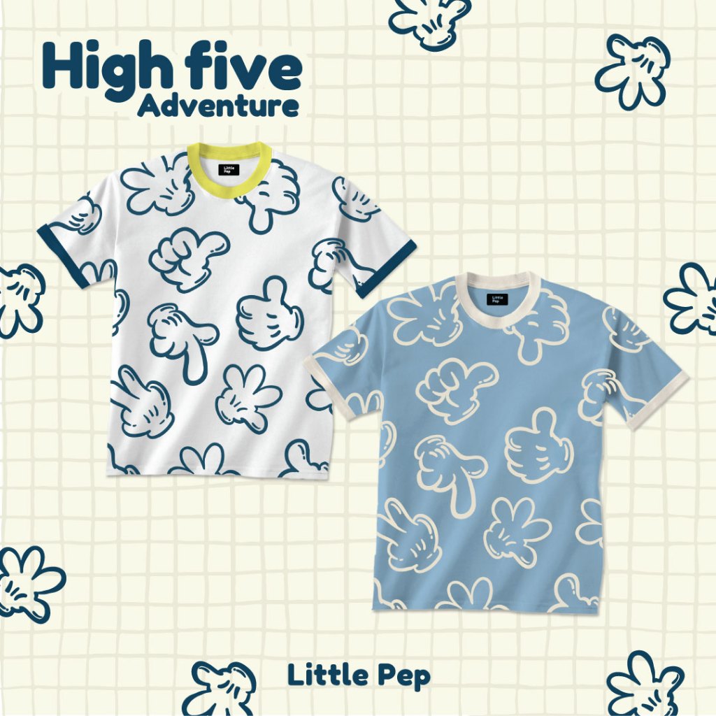 Jual Little Pep - High FIVE Adventures - baju anak dan dewasa motif tangan kartun | Shopee Indonesia