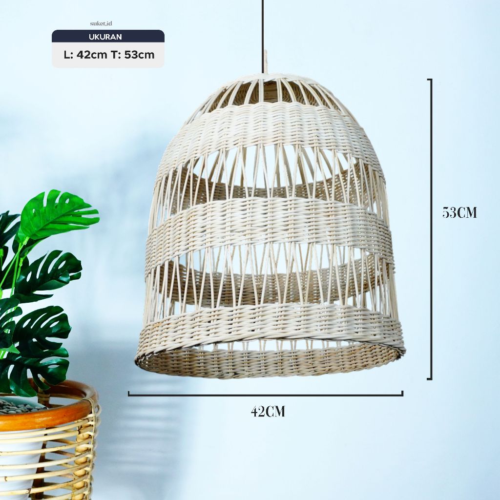 Jual Kap Lampu Full Rotan/ Kap Lampu Murah/ Kap Lampu Dekorasi Rumah ...