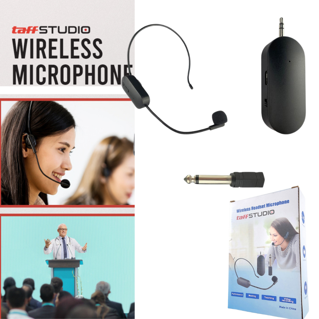 Jual EGROW TaffSTUDIO Wireless Microphone 2.4G Call Center Headset with Receiver - SI01 | Shopee ...