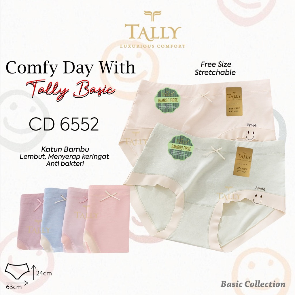 Jual YISTORE98- CD TALLY 6552 MOTIF SMILE - TALLY CD 6552 CELANA DALAM KATUN I FIT XL | FREE ...