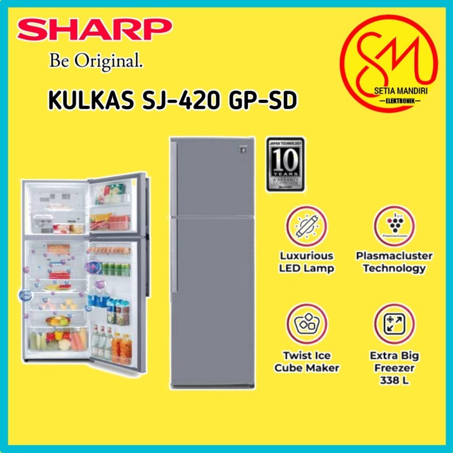 Jual KULKAS SHARP 2 PINTU SJ 420 GP SD | Shopee Indonesia