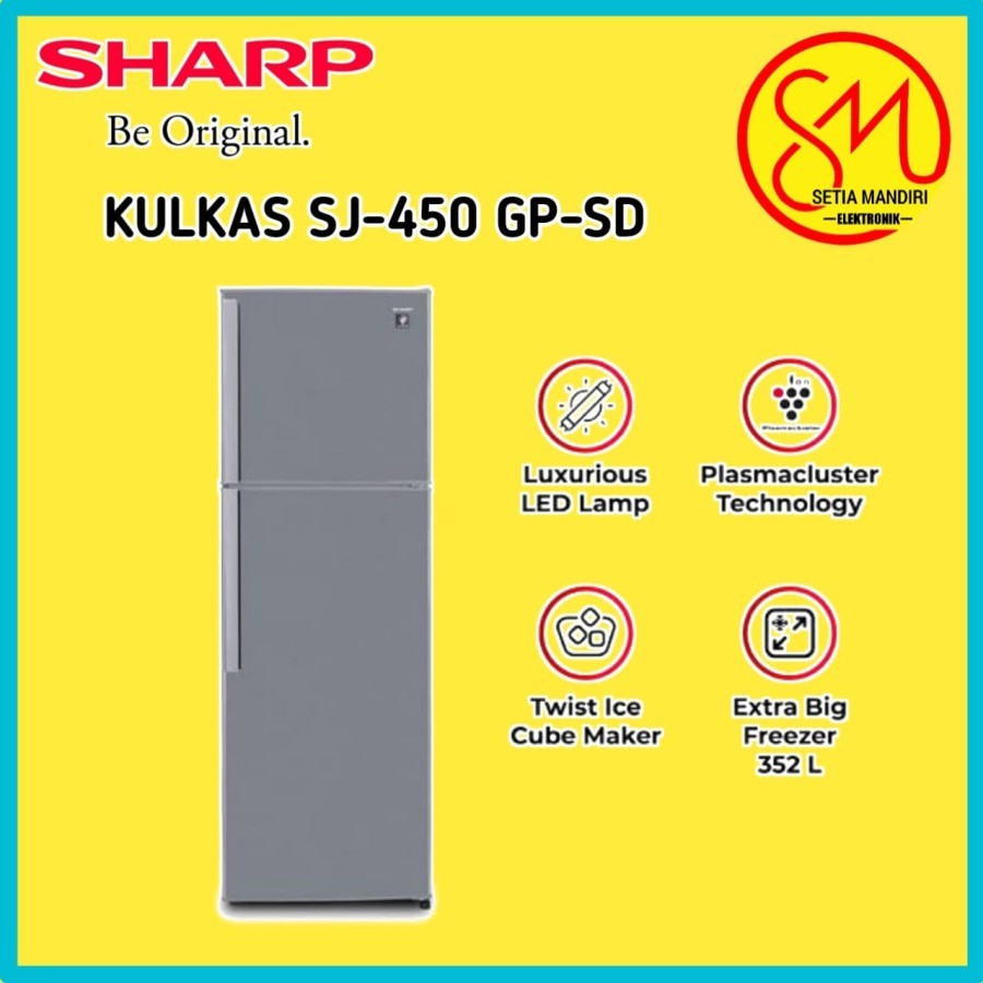 Jual KULKAS SHARP SJ-450GP SD 2 PINTU INVERTER PLASMA SJ 450 GP SD ...