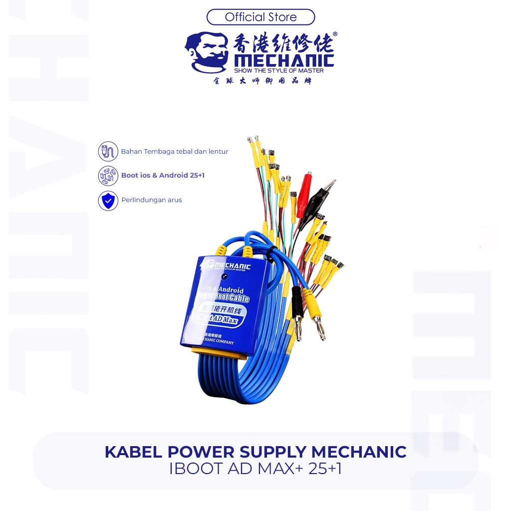Jual Mechanic Iboot Ad Max+ 25+1 For Iphone + Android Original Kabel Power Supply | Shopee Indonesia
