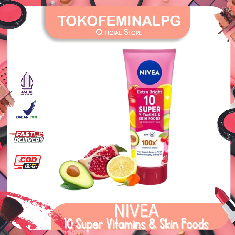 Jual NIVEA - 10 Super Vitamins dan Skin Foods Serum in Lotion 180ml | Shopee Indonesia